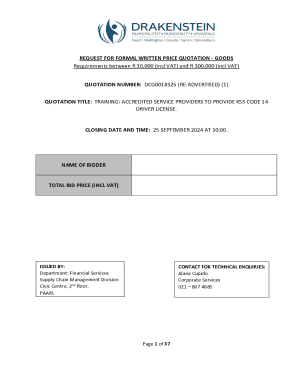 Fillable Online 2024 K53 Code 14 Driver License Training Quotation ...