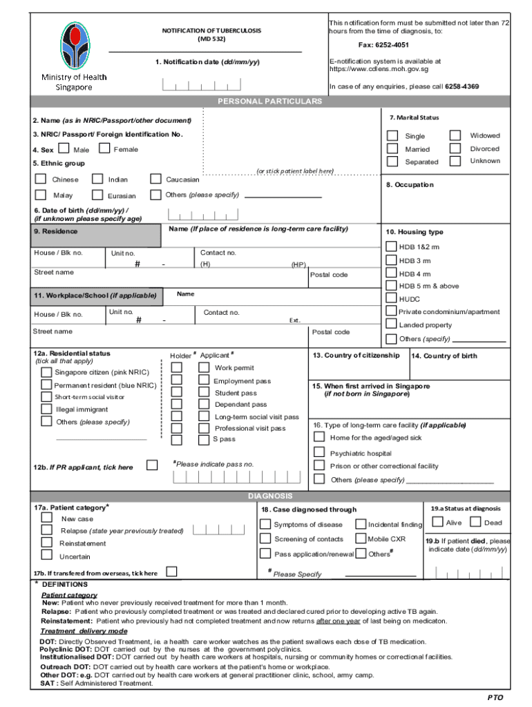 Fillable Online Electronic Disease Notification EDN Tuberculosis Follow ...