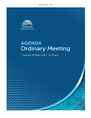 Fillable Online Taranaki Regional Council Ordinary Meeting Agenda 2023 ...
