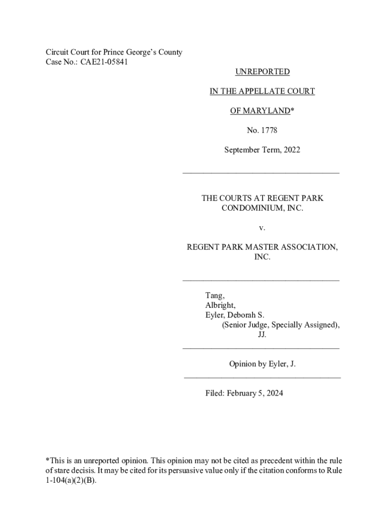Fillable Online Circuit Court for Prince George\'s County Case No ...
