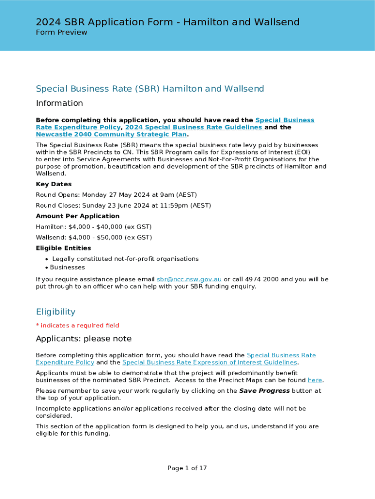 Fillable Online 2024 Special Business Rate Application for Hamilton and Wallsend Fax Email Print ...