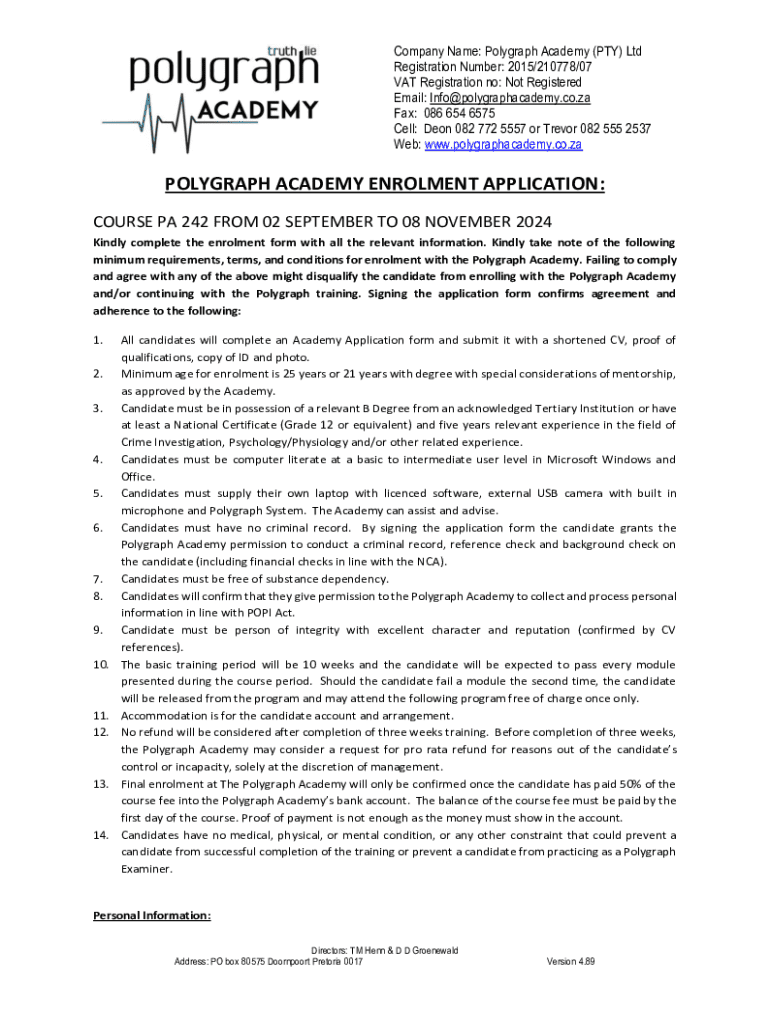 Fillable Online Fillable Online polygraphacademy co Polygraph Academy ...