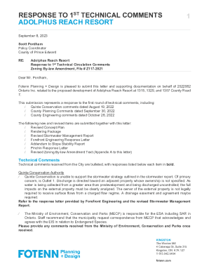 Fillable Online Adolphus Reach Resort Technical Comments Response 2023 ...