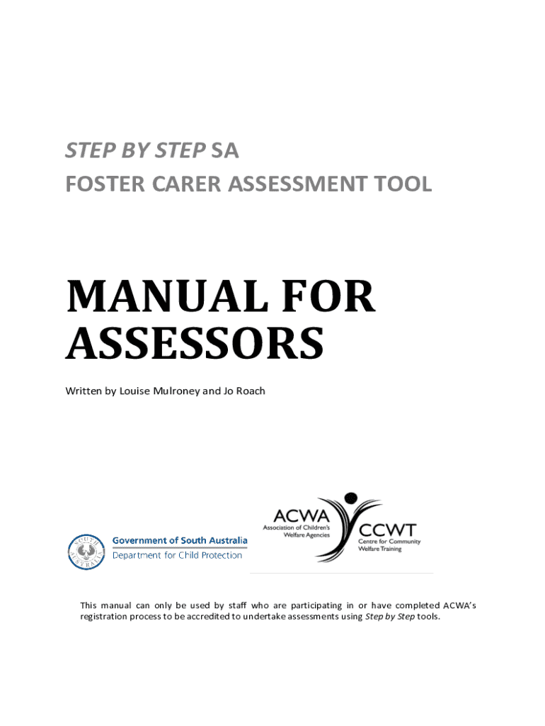 Fillable Online Foster Carer Assessment Tool Manual for Assessors 2017 ...