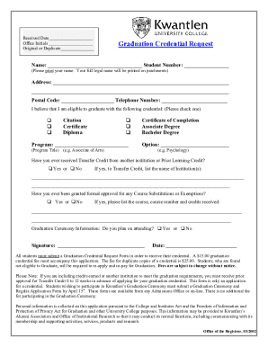 Fillable Online Graduation Credential Request Form - 2023 Guide Fax ...