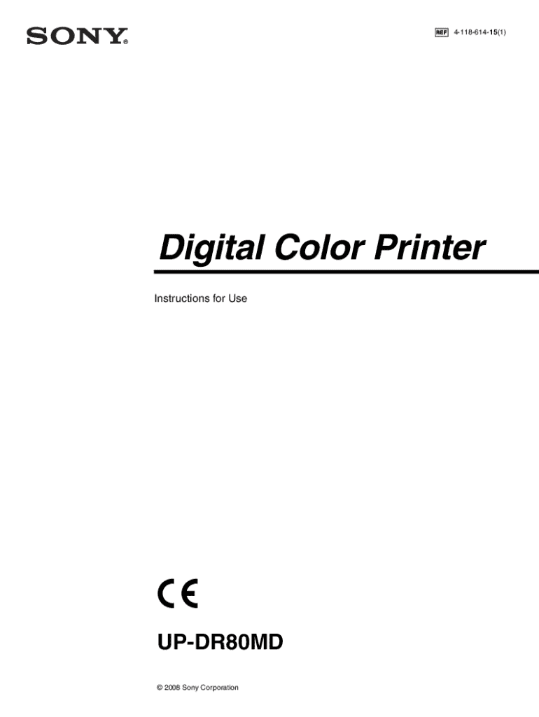 Fillable Online Digital Color Printer - UP-DR80MD. Digital Color ...