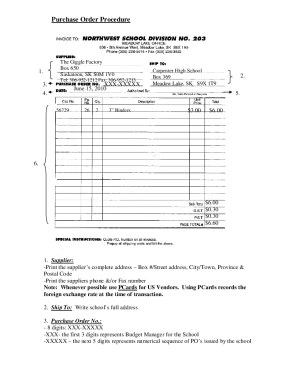 Fillable Online Purchase Order Procedure 2010 - the Giggle Factory Fax ...