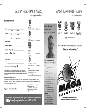 Fillable Online Maga Basketball Camps Registration 2023 | Improve Your ...