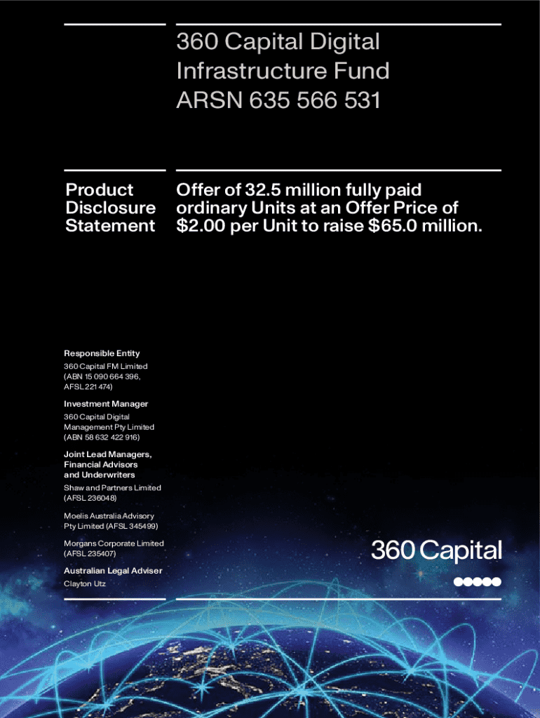 Fillable Online 360 Capital Digital Infrastructure Fund Pds 2019 ...