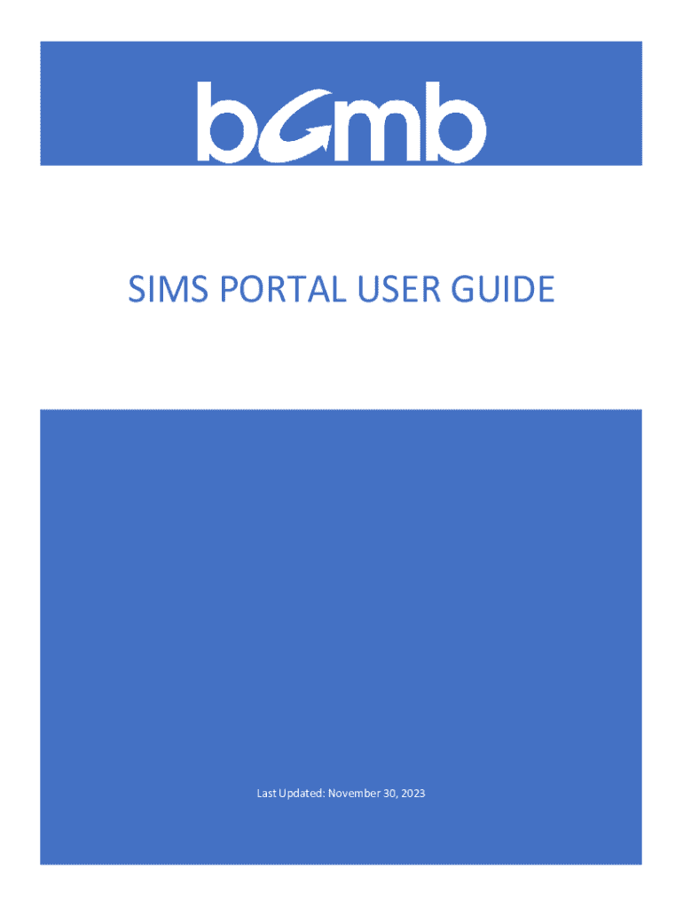 Fillable Online Sims Portal User Guide: Your Comprehensive Reference ...