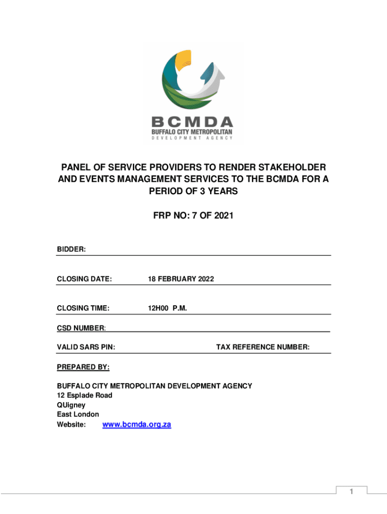 Fillable Online PANEL OF SERVICE PROVIDERS TO RENDER STAKEHOLDER Fax ...