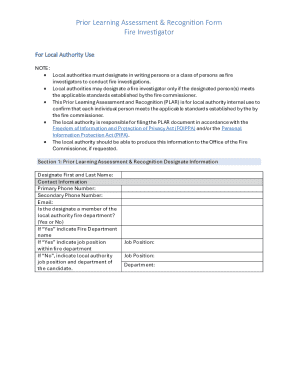 Fillable Online Prior Learning Assessment for Fire Investigators 2022 ...