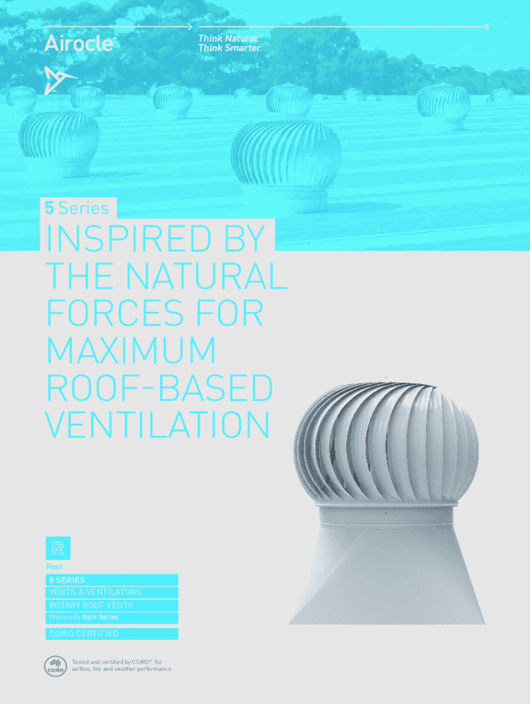 Fillable Online Airocle 5 Series Rotary Roof Vents - Natural Ventilation Solutions 2023 Fax ...
