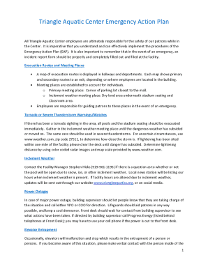 Fillable Online Triangle Aquatic Center Emergency Action Plan 2023 ...