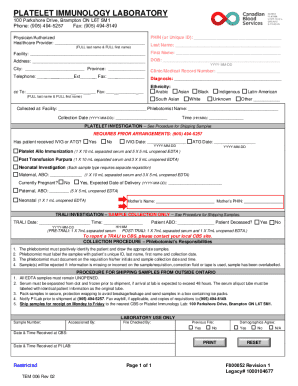 Fillable Online Platelet Immunology Laboratory Requisition Form 2023 ...