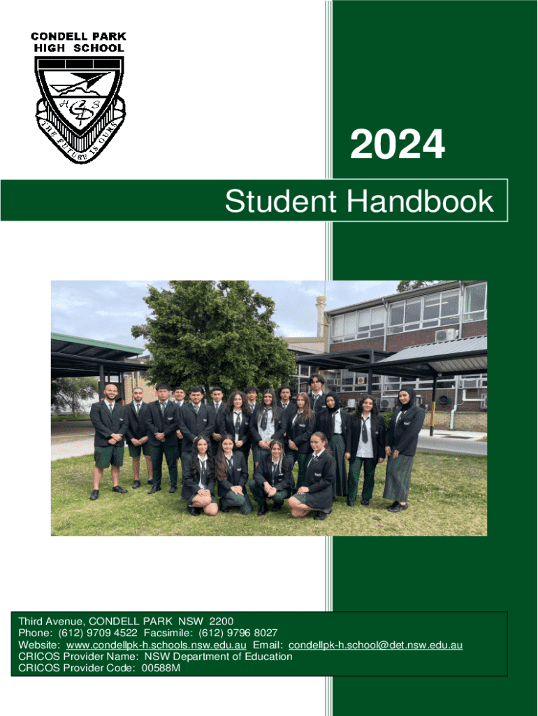 Fillable Online Condell Park High School Student Handbook 2024 ...