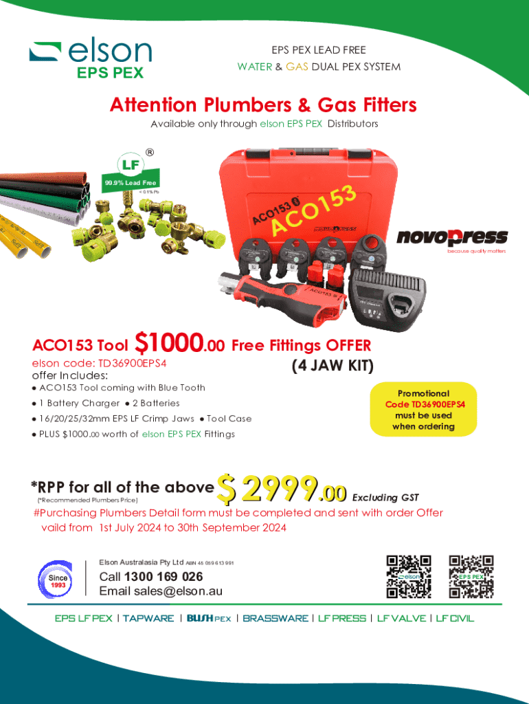 Fillable Online Eps Pex Lead Free Water & Gas Dual Pex System - 2024 Offer Fax Email Print ...