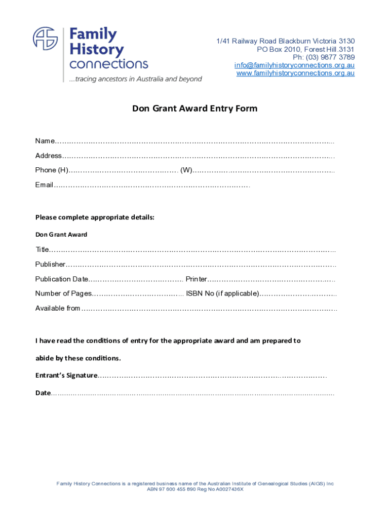 Fillable Online DG Entry form Fax Email Print - pdfFiller