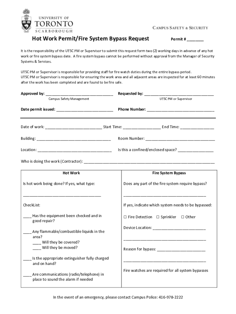 Fillable Online AU Hot Work Permit Request Form Fax Email Print - pdfFiller