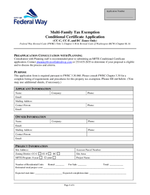 Fillable Online Multi-family Tax Exemption in Federal Way 2023 ...