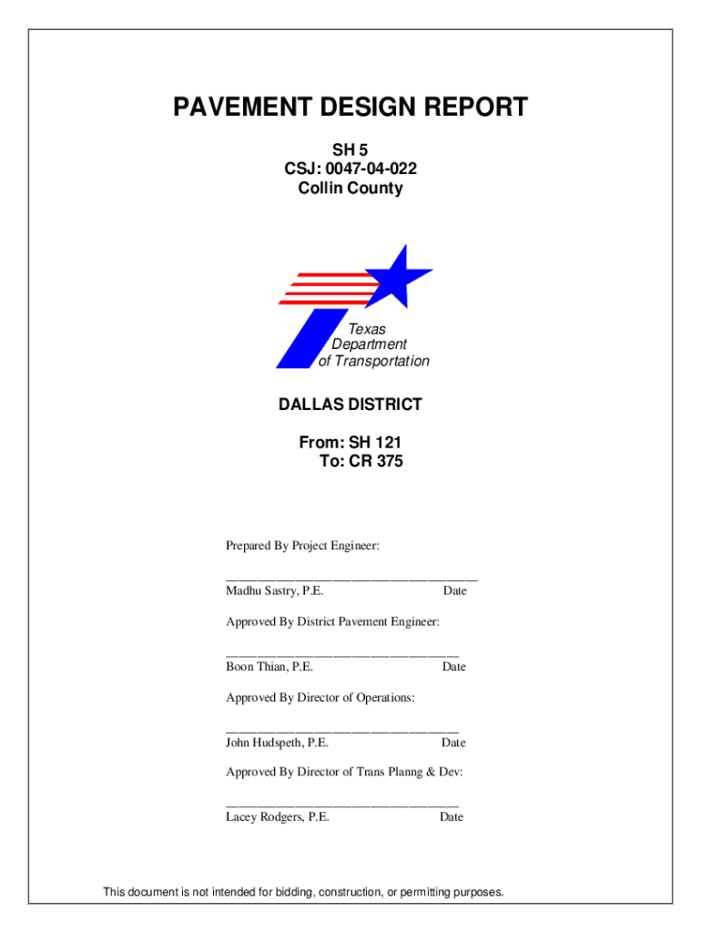 Fillable Online FM-2170 FLEXIBLE PAVEMENT DESIGN REPORT Fax Email Print ...