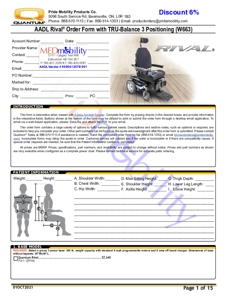 Fillable Online Aadl Rival Order Form 2021 - Tru-balance 3 Positioning Options Fax Email Print ...
