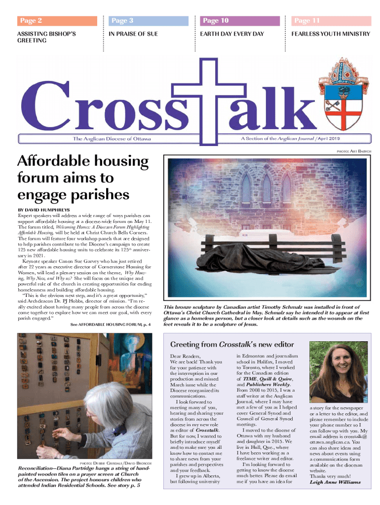 Fillable Online Crosstalk April 2019: Affordable Housing Forum, Earth ...