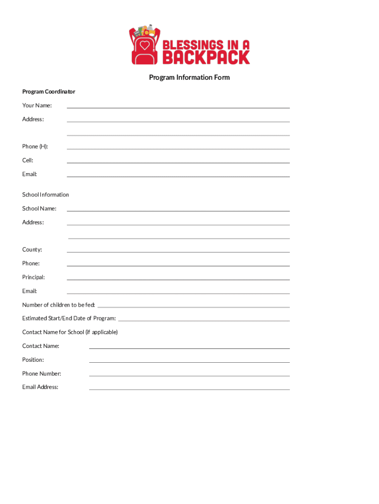 Fillable Online Program Information Form.docx Fax Email Print - pdfFiller