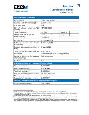 Fillable Online Winton Land Limited Distribution Notice June 2023 - Key ...