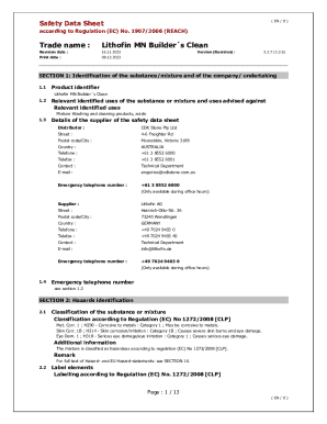 Fillable Online Lithofin Mn Builder's Clean Safety Data Sheet 2023 Fax ...