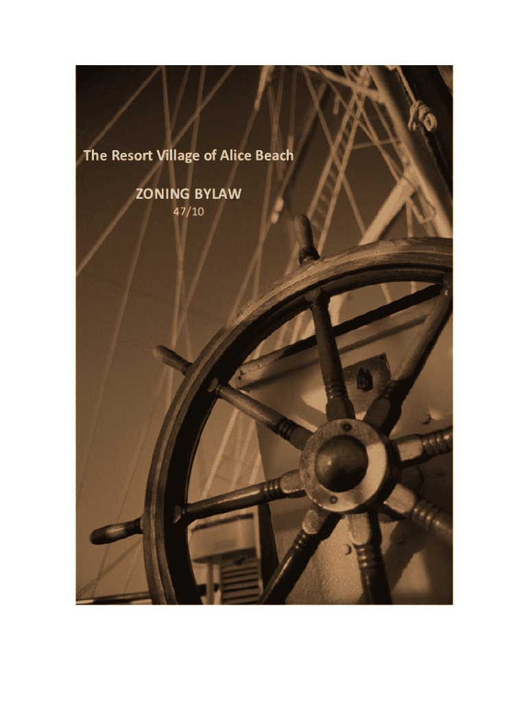 Fillable Online Resort Village of Alice Beach Zoning Bylaw 47/10 ...