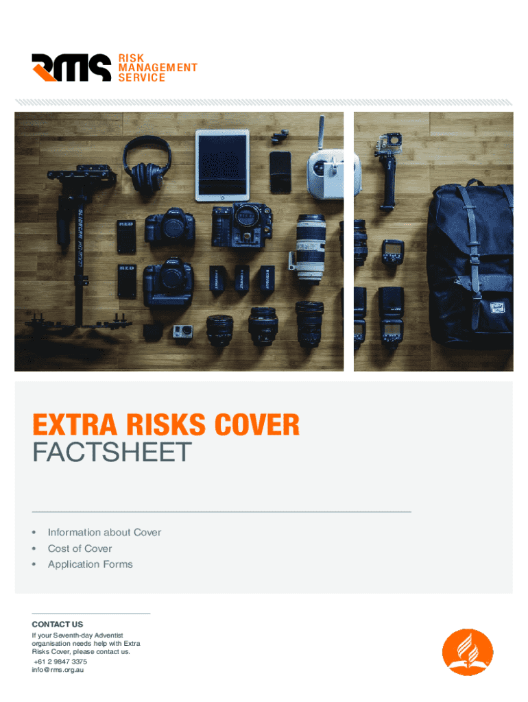 Fillable Online Extra Risks Cover Factsheet for Seventh-day Adventist Church 2022 Fax Email ...