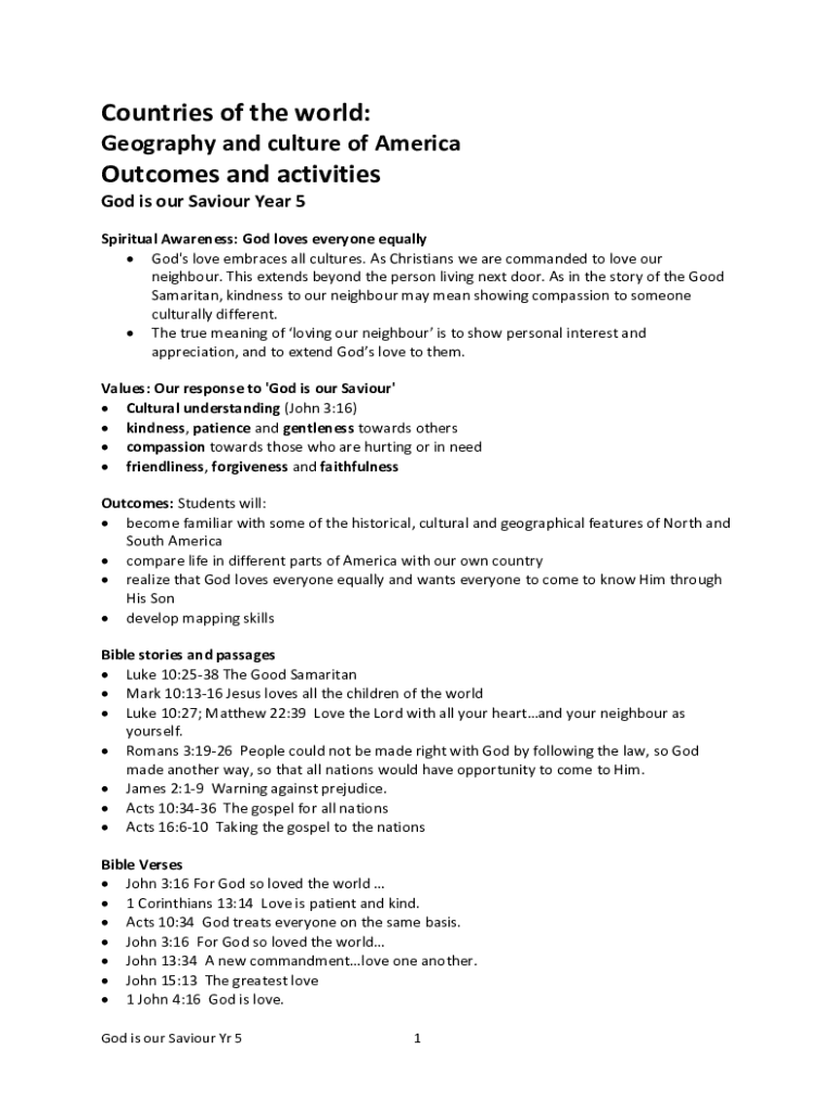 Fillable Online Geography and Culture of America - God Is Our Saviour 2023 Fax Email Print ...