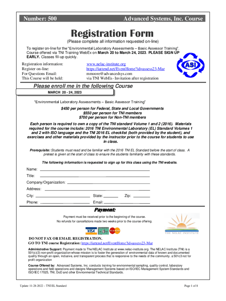 Fillable Online Environmental Laboratory Assessments Basic Assessor ...