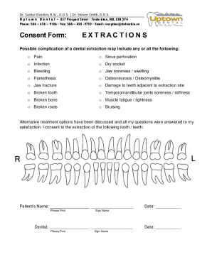 Fillable Online Dental Extraction Consent Form - Upton Dental 2023 Fax ...