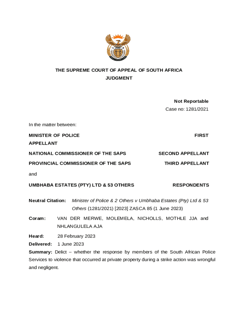 Fillable Online South African Police Service stability and ...