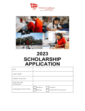 Fillable Online 2023 Trinity College Scholarship Application Form Fax ...
