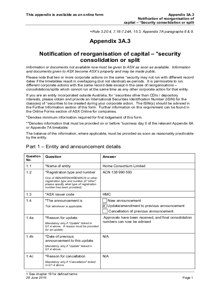 Fillable Online Reorganisation of Capital Notification 2021 - Security ...