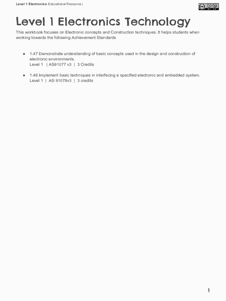 Fillable Online Electronics Technology - Level 1 (Certificate M0679 ...
