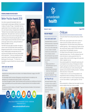 Fillable Online Yackandandah Health National Awards Highlights 2018 Fax ...