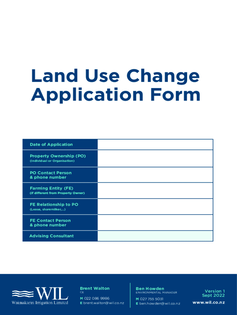 Fillable Online WIL Land Use Form Fax Email Print - pdfFiller