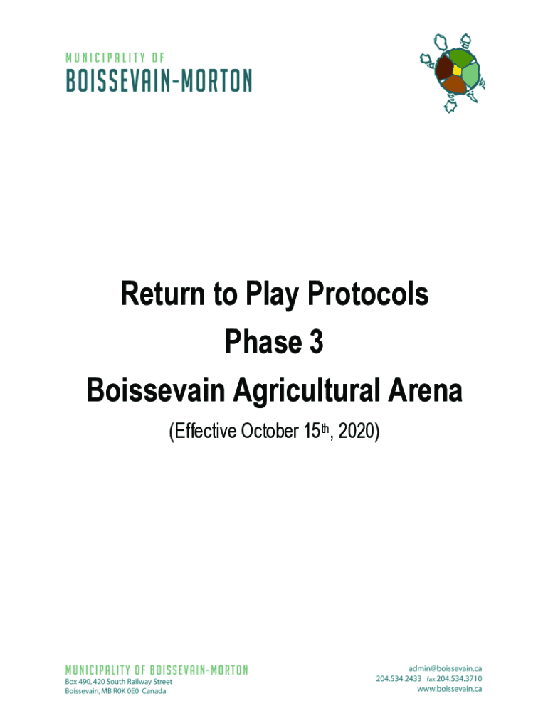 Fillable Online Return to Play Protocols 2020 - Boissevain Agricultural ...