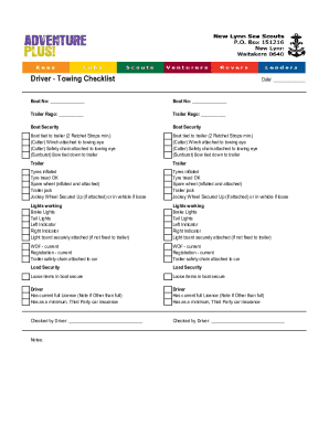 Fillable Online Driver Towing Checklist 2023: Essential Safety and ...