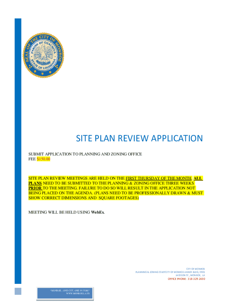 Fillable Online Site Plan Review Application - City of Monroe 2020 Fax ...