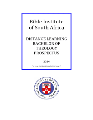 Fillable Online 2024 Distance Learning Bachelor of Theology Prospectus ...