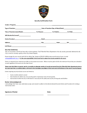 Fillable Online Security Confirmation Form 2023 - Event Security ...