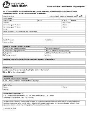 Fillable Online Infant and Child Development Program Referral Form 2023 Fax Email Print - pdfFiller