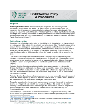 Fillable Online Pickering Christian School Child Welfare Policy 2024 ...