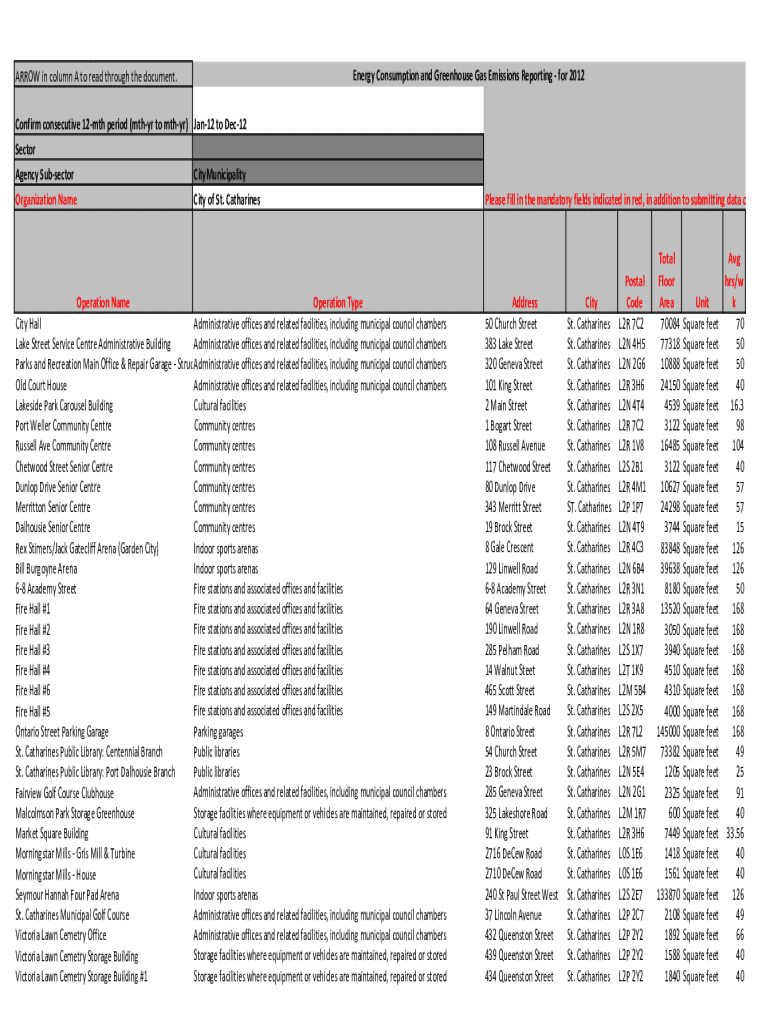 Fillable Online 2012 Emissions Report City Of St.Catharines.xlsx ...
