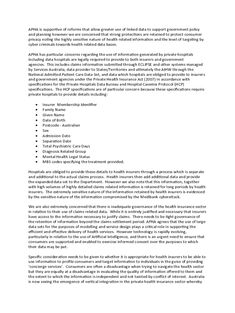 Fillable Online Apha 2023 Submission on Consumer Data Privacy and ...